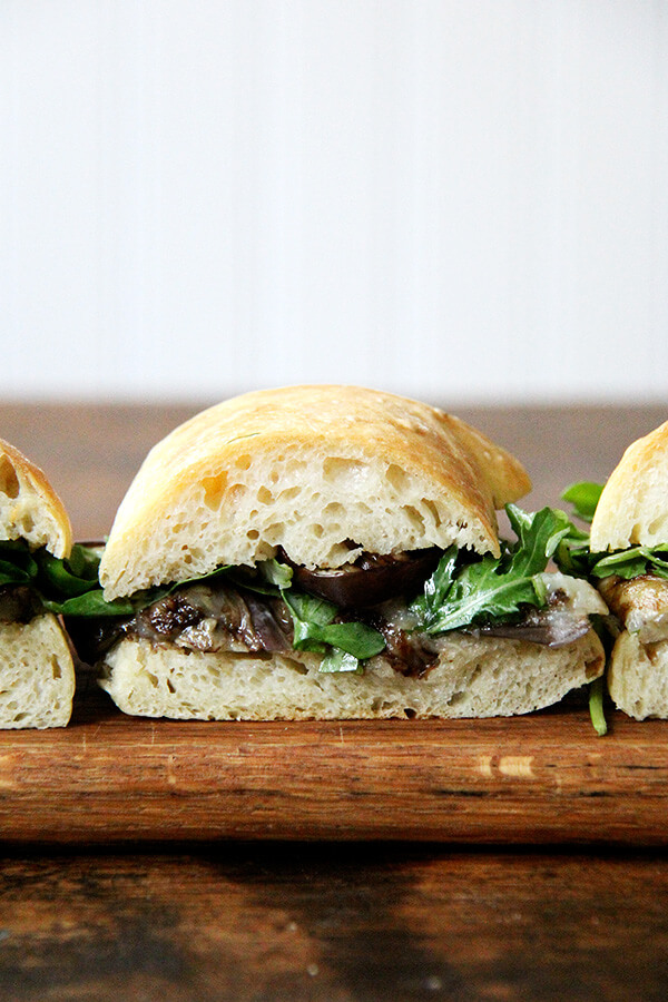 Overnight Sandwich Rolls for Balsamic-Roasted Eggplant & Arugula ...